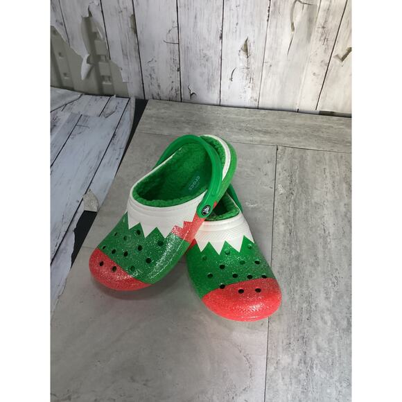 CROCS | Shoes | Crocs Unisex Classic Holiday Lined Clogs Fuzzy Slippers ...